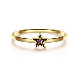 Glanzst&uuml;cke M&uuml;nchen Glanzst&uuml;cke M&uuml;nchen Ring Stern aus Sterling Silber mit Zirkonia in gelbgold | Gr.: 60