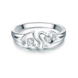 Trilani Ring Herz aus Sterling Silber mit Zirkonia in silber | Gr.: 58