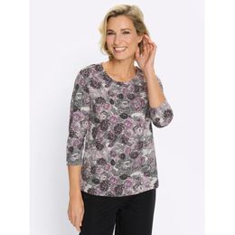 Sieh an! 3/4-Arm-Shirt in steingrau-mauve-bedruckt | Gr.: 40