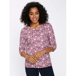 Sieh an! 3/4-Arm-Shirt in mauve-ecru-gemustert | Gr.: 46