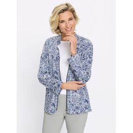 Sieh an! Sweatblazer in eisblau-marine-gemustert | Gr.: 48