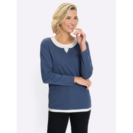 Sieh an! Langarm-Shirt in jeansblau | Gr.: 42