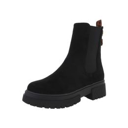 Ital-Design High Heel in Schwarz und Leo | Gr.: 38
