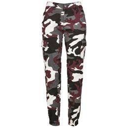 Urban Classics Cargo High Waist Camo Cargo Pants comfort/relaxed in Mehrfarbig | Gr.: W27