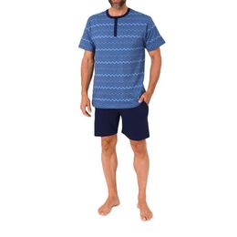 Normann Schlafanzug kurzarm Short Pyjama &Uuml;bergr&ouml;&szlig;e in marine | Gr.: 48