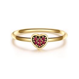 Glanzst&uuml;cke M&uuml;nchen Glanzst&uuml;cke M&uuml;nchen Ring Herz aus Sterling Silber mit Zirkonia in gelbgold | Gr.: 58
