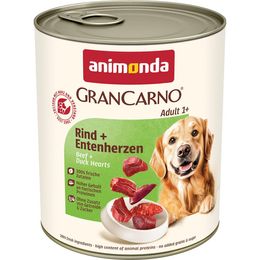 animonda GranCarno Rind und Entenherz 6x800g