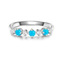Glanzst&uuml;cke M&uuml;nchen Glanzst&uuml;cke M&uuml;nchen Ring aus Sterling Silber mit Zirkonia und T&uuml;rkis in silber | Gr.: 48