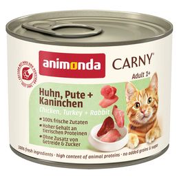24x200g animonda Carny Adult Huhn, Pute und Kaninchen