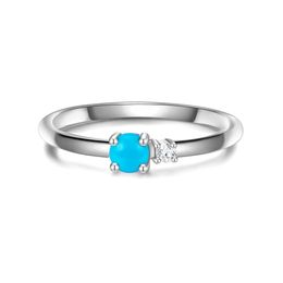 Glanzst&uuml;cke M&uuml;nchen Glanzst&uuml;cke M&uuml;nchen Ring aus Sterling Silber mit Zirkonia und T&uuml;rkis in silber | Gr.: 48