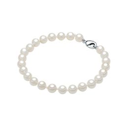 Rafaela Donata Perlen-Armband aus Sterling Silber mit Muschelkernperle in wei&szlig; | Gr.: 19 cm