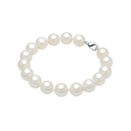 Rafaela Donata Perlen-Armband aus Sterling Silber mit Muschelkernperle in wei&szlig; | Gr.: 19 cm