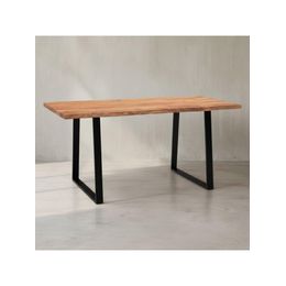 KADIMA DESIGN Esstisch Akazie Industrial-Design, Baumkante, Handarbeit | Gr.: 120 x 60 x 76 cm