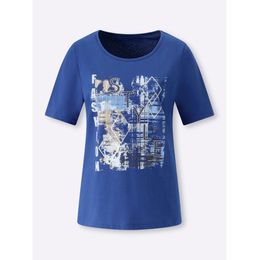 Sieh an! Kurzarm-Shirt in royalblau-hellblau | Gr.: 48