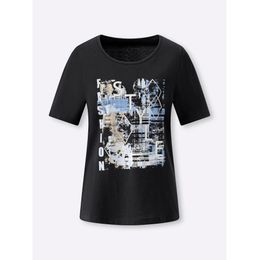 Sieh an! Kurzarm-Shirt in schwarz-hellblau | Gr.: 42