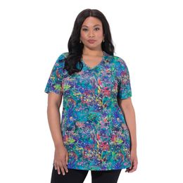 Ulla Popken Longshirt in azurblau | Gr.: 58-60