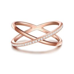 Glanzst&uuml;cke M&uuml;nchen Glanzst&uuml;cke M&uuml;nchen Ring aus Sterling Silber mit Zirkonia in ros&eacute;gold | Gr.: 60
