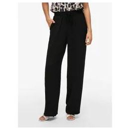 Schlupfhose Vila "VIJOSA HW WIDE PANTS - NOOS", Damen, Gr. 40, N-Gr, schwarz (schwarz beauty), Web, Obermaterial: 100% Polyester, unifarben, relaxed fit kn&ouml;chellang, Hosen Schlupfhose, Sommerhose