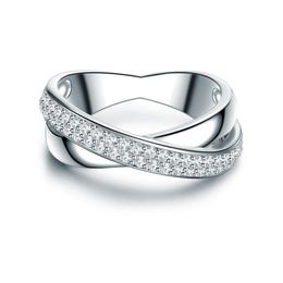 Trilani Ring aus Sterling Silber mit Zirkonia in silber | Gr.: 50