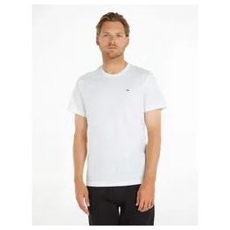 Tommy Hilfiger T-Shirt TOMMY JEANS "TJM ESSENTIAL SOLID TEE", Herren, Gr. XXL, wei&szlig; (classic wei&szlig;), Jersey, Obermaterial: 100% Baumwolle, unifarben, Basic, slim fit normal, Rundhals, eingesetzt abgesteppte Kante, Shirts T-Shirt, mit Rundhalsausschnitt und dezenter Logo-Flag