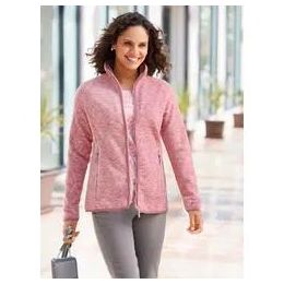 Fleecejacke Casual Looks, Damen, Gr. 36, rosa (hortensie, rosenholz, bedruckt), 100% Polyester, meliert, Jacken Fleecejacke