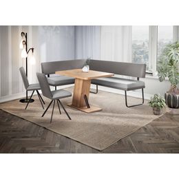 Eckbankgruppe OTTO HOME, B:214cm H:87cm T:164cmgraublau, grau, schwarz, Holzwerkstoff, MDF, Massivholz, Metall, Polyester, Esszimmer, Sitzm&ouml;bel-Sets,