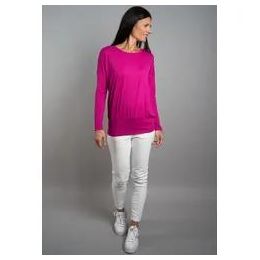 Langarmshirt Seidel Moden, Damen, Gr. 36, magenta, exklusiv bei otto, Jersey, Obermaterial: 95% Viskose, 5% Elasthan, unifarben, relaxed fit h&uuml;ftbedeckend, Rundhals, abgesteppt, Shirts Langarmshirt, mit breitem, elastischen Bund - MADE IN GERMANY