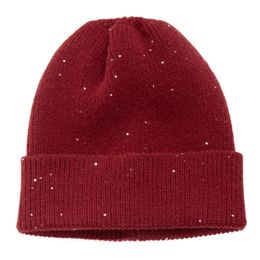 Strickm&uuml;tze Lascana, Damen, rot, Kunstfaser, leicht gl&auml;nzend, unifarben, M&uuml;tzen Strickm&uuml;tze, Beanie, Winterm&uuml;tze, Wollm&uuml;tze, M&uuml;tze mit Umschlag