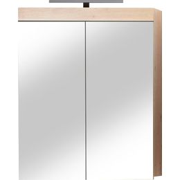 Spiegelschrank Welltime "Avena", braun (asteichefarben), B:60cm H:77cm T:17cm, Schr&auml;nke, Spiegelschrank, Spiegelschrank wahlweise mit Beleuchtung - (B/T/H) 60/17/77 cm