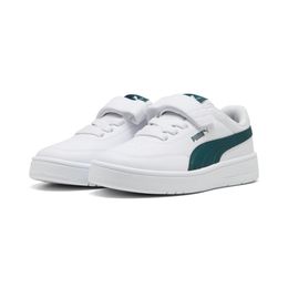 Sneaker Puma "COURT CLASSIC CLEAN AC+ PS", M&auml;dchen, Gr. 35, wei&szlig; (Puma wei&szlig;, gr&uuml;n terrain), Synthetik, Schuhe Sneaker