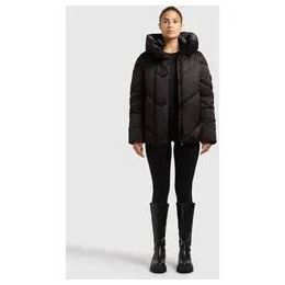 Steppjacke Khujo "OLSA2", Damen, Gr. XXL, schwarz, 100% Polyester, unifarben, regular fit, eingesetzt elastischer Bund mit Windstopper, Jacken Steppjacke