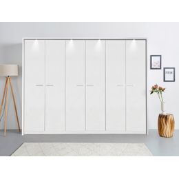 Dreht&uuml;renschrank Rauch "Kleiderschrank Schrank Garderobe W&auml;scheschrank Ankleide OTELI", wei&szlig;, B:275cm H:231cm T:58cm, Holzwerkstoff, Schr&auml;nke, Dreht&uuml;renschrank, inkl. Passepartout optional mit Beleuchtung