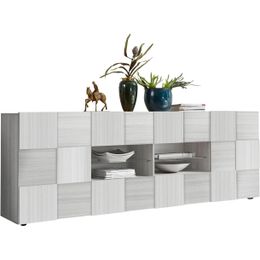 Sideboard Home Affaire "Dama Breite 241, Kommode 2 T&uuml;ren u. 4 Schubk&auml;sten, Anrichte", grau (eucalipto), B:241cm H:84cm T:42cm, Sideboards, Sideboard, Front in 3D-Optik, viel Stauraum, verschiedene Farben
