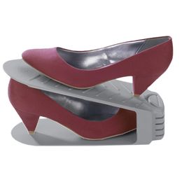 Schuhstapler Maximex "4er", grau, B:10cm H:12,8cm T:26cm, Kunststoff, Schuhst&auml;nder, Kleiderschrank-Zubeh&ouml;r Schrank-Zubeh&ouml;r, Schuhhalter, 50 % mehr Platz im Schuhschrank, Kunststoff, 4-teilig