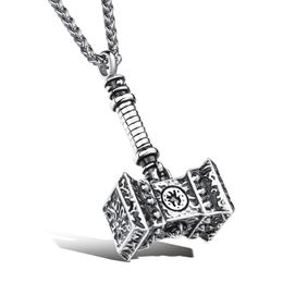 Kette mit Anh&auml;nger Firetti "Schmuck Geschenk Thor Hammer", schwarz (edelstahlfarben, schwarz), Halsketten, Herren, Edelstahl, L: 60 B: 3mm, B:3mm
