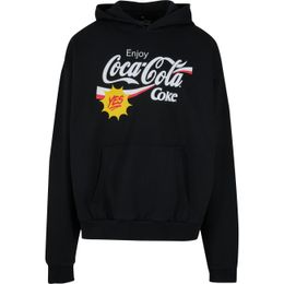 Kapuzensweatshirt Merchcode "Merchcode Coca Cola Refreshed Oversize Hoodie", Herren, Gr. S, schwarz, 100% Baumwolle, bedruckt, Sweatshirts