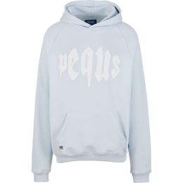 Kapuzensweatshirt PEQUS "PEQUS PEQUS Mythic Logo Hoodie", Herren, Gr. L, skyblau, 100% Baumwolle, bedruckt, Sweatshirts