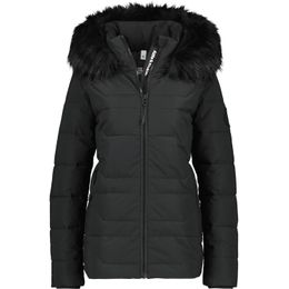 alife and kickin Winterjacke ALIFE & KICKIN "Damen ZophiaAK A", Damen, Gr. XS, schwarz (moonless), 100% Polyester, Jacken Winterjacke, leicht taillierter Passform, Kapuze und Kunstfell sind abnehmbar