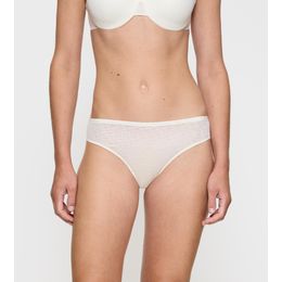Tai-Slip Triumph "Signature Sheer", Damen, Gr. 44, wei&szlig; (ecru wei&szlig;), Single Jersey, Obermaterial: 53% Polyamid, 47% Elasthan, k&ouml;rpernah, Unterhosen, Jacquard-Spitze, elastischer Bund