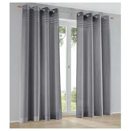 Vorhang Kutti "Kessy", grau, B:140cm H:175cm, Baumwolle, Polyester, Gardinen, Eleganter Uni-Vorhang mit dekorativer Biesenblende