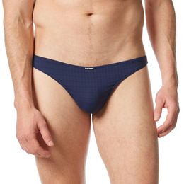 String Bruno Banani "CHECK LINE 2.0 STRING", Herren, Gr. 5M, blau (marine karo), Obermaterial: 90% Polyamid, 7% Elasthan, 3% sonstige Fasern, kariert, bequem, Unterhosen String