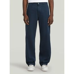 G-Star Raw 5-Pocket-Jeans G-STAR "Modson Straight Chino", Damen, Gr. 33, L&auml;nge 34, ink blau laserot pinstripe, Obermaterial: 41% Modal, Jeans 5-Pocket-Jeans