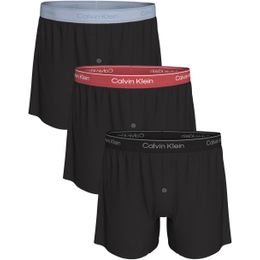 Boxer "BOXER TRAD 3PK", Herren, Gr. L (52), schwarz bodies w, schwarz, punch pink, br, Jersey, Obermaterial: 100% Baumwolle, Calvin Klein Underwear, k&ouml;rpernah, Unterhosen, mit Logo-Elastikbund (3 St&uuml;ck)