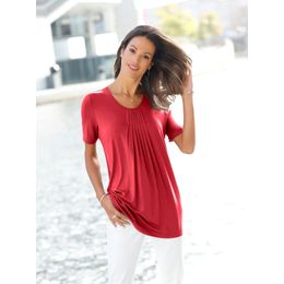 Rundhalsshirt Inspirationen "Shirt", Damen, Gr. 36, lila (erdbeere), 92% Viskose, 8% Elasthan, unifarben, Rundhals, Shirts Rundhalsshirt