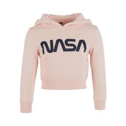 Kapuzensweatshirt MisterTee "MisterTee Damen Kids NASA Cropped Hoody", M&auml;dchen, Gr. 110/116, pink, 65% Baumwolle, 35% Polyester, unifarben, Sweatshirts