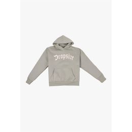 Kapuzenpullover DROPSIZE "Dropsize HEAVY LOGO DESIGN HOODIE", Herren, Gr. L, abbey stone, 70% Baumwolle, 30% Polyester, bedruckt, Pullover Kapuzenpullover