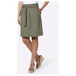 Cargorock Heine, Damen, Gr. 40, khaki, 55% Leinen, 45% Baumwolle, unifarben, kurz, R&ouml;cke Cargorock