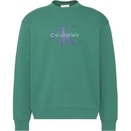 Sweatshirt Calvin Klein Jeans "LS EU 350TERRY MONOLOGO CN SWTSH", Herren, Gr. L, enchanted forest, Sweatware, Obermaterial: 100% Baumwolle, unifarben, regular fit normal, Rundhals, eingesetzt B&uuml;ndchen, Sweatshirts Sweatshirt, Rundhalsausschnitt, regular fit