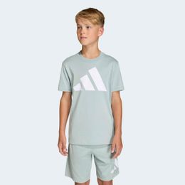T-Shirt adidas Sportswear "J BL TEE 160", Jungen, Gr. 128, wonder sage, wei&szlig;, Obermaterial: 100% Baumwolle, normal, Rundhals, Shirts T-Shirt, f&uuml;r Kinder und Teens, mit Rundhalsausschnitt, aus 100 % Baumwolle