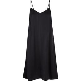 Shirtkleid Urban Classics "Urban Classics Damen Ladies Viscose Satin Slip Dress", Damen, Gr. M, US-Gr&ouml;&szlig;en, schwarz, 100% Viskose, unifarben, normal, U-Boot-Ausschnitt, Kleider Shirtkleid